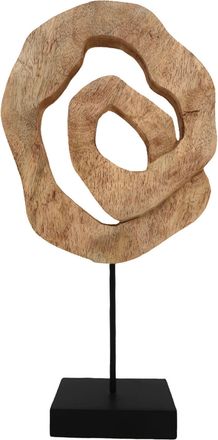 Ambia Home Skulptur, Natur, Holz, Metall, Mangoholz, massiv, Uni, 24.5x52x9 cm, Handmade in India, Kunsthandwerk, zum Stellen, handgemacht, Dekoration, Skulpture