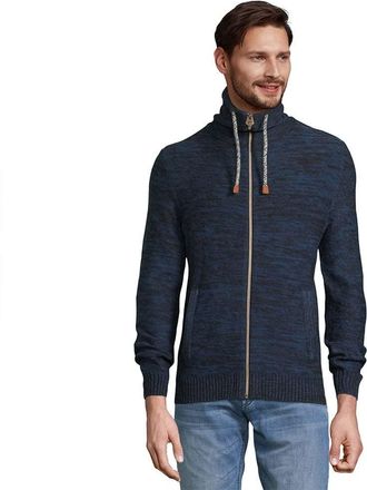 Tom Tailor Herren Strickjacke mit Stehkragen 1029775, 28978 - Navy Blue Multi Mouline, XXS