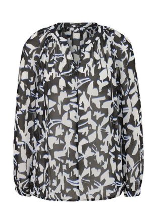 Comma Langarmbluse Bluse Bluse aus Chiffon