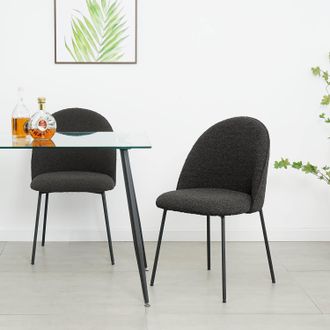 Studio Copenhagen home24 Polsterstuhl LIMAYA 2er-Set 49 x 84 x 54cm Schwarz/Schwarz