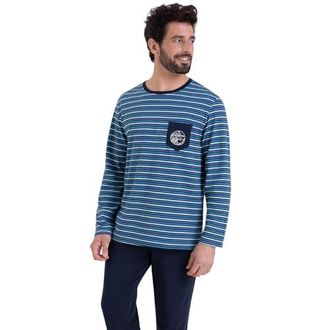 Ath&eacute;na Rayures Waves,Pyjama Long Col O,Nuit Homme