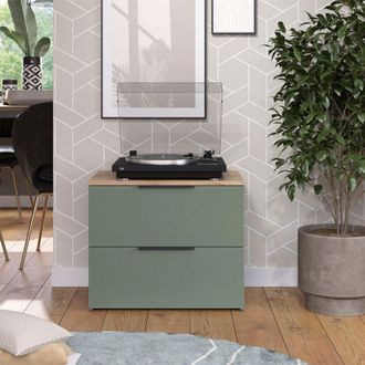 Vicco Commode avec tiroirs Wido, Vert, 60x50cm avec 2 tiroirs, Vicco