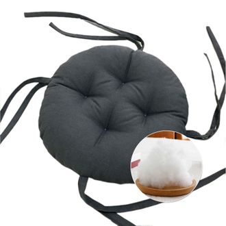 Generic Stuhlkissen Mit B&auml;ndern Rund Dick Sitzkissen F&uuml;r B&uuml;rost&uuml;hle Bequemes Barhockerkissen Durchmesser 32/40/45/50cm(Gray,30cm)