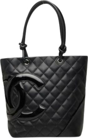 Chanel Sac cabas Pre-owned Vintage Cambon Ligne - Femme - Pre-owned - Noir - Taille: ONE Size