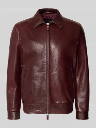 Emporio Armani Regular Fit Jacke in Leder-Optik mit Umlegekragen