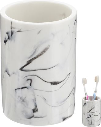 BESPORTBLE IWOWHERO Marbling Zahnputzbecher mit flachem Boden, kreativer Marmor-Optik Mundsp&uuml;lbecher f&uuml;r Badezimmer, praktischer Trinkbecher f&uuml;r Zuhause und Hote