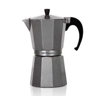 Orbegozo KFS 1220 - Italienischer Kaffeekocher aus Aluminium, Kapazität: 12 Tassen, ergonomischer Griff, Sicherheitsventil, abnehmbarer Filter
