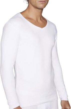 Ysabel Mora YSABEL Mora T-shirt en coton à manches longues pour homme - Blanc - S