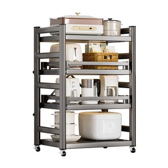 Generic Küchenwagen, rollender Lagerwagen, ultradünnes Gewürzregal aus Karbonstahl, Vorratsregal für kleine Räume, Küchenwagen neben dem Kühlschrank (30 x 12,