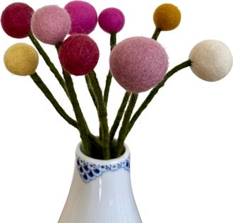 Én Gry & Sif 9 Filzblumen - Kleiner Blumengruß - Blumenstrauß - Muttertag - handgemacht (Rose)