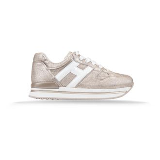 Hogan Laminierte Ledersneaker mit Schn&uuml;rung - - Shoes - Damen - Rosa - 34 EU