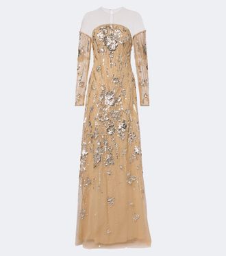 Georges Hobeika Verzierte Robe aus T&uuml;ll