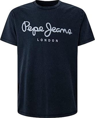 Pepe Jeans London T- Shirt Essentiel en Jean, Bleu (Indigo), XXL Homme