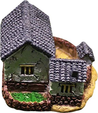 NUOBESTY Miniatur Reetdachhaus Deko Wei&szlig; Wand Resin Kunsthandwerk Gem&uuml;tlicher Stil F&uuml;r Feengarten Innenraum Dekoration Souvenir