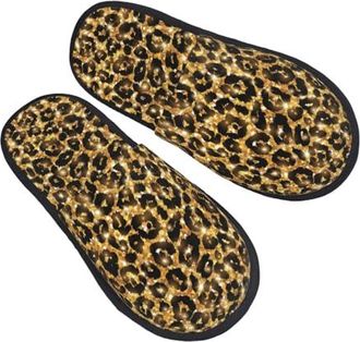 Generic Pantoufles Unisexes L&eacute;opard &Agrave; Paillettes Dor&eacute;es Chaussons Doux Antid&eacute;rapantes Pantoufles DExt&eacute;rieur, Pour Int&eacute;rieur Ext&eacute;rieur, Femmes, Hommes, L