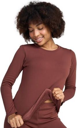 Lapasa Haut Thermique Femme Maillot de Corps &agrave; Manches Longues sous-V&ecirc;tements Chauds Thermoflux Automne/Hiver L42 Marron (1 Haut, &Eacute;pais) XS