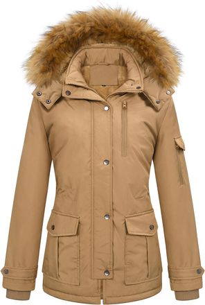 Heekpek TOMEEK Damen Winterjacke Winter Wintermantel Warm Jacke Gef&uuml;ttert Mantel Parka Damen-m&auml;ntel mit Kapuze Teddyfell Winterparka Skijacke Kurzmantel Outdo