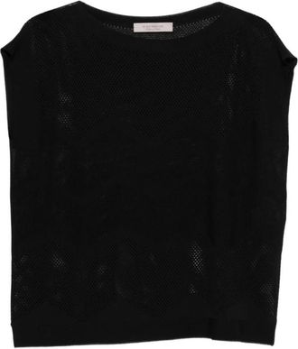 D.exterior Femme, Pulls, Noir, Taille: 42 FR Net Detail Round Neck Sleeveless