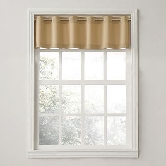 No. 918 Montego 918 K&uuml;chenvorhang, strukturiert, halbtransparent, mit &Ouml;sen, Volant, 142,2 x 35,6 cm, Taupe