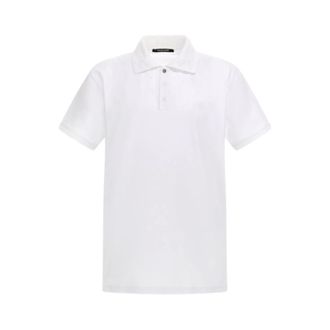 Roberto Cavalli Homme, Tops, Blanc, Taille: M Polo Blanc avec Logo RC Fabriqué en Italie