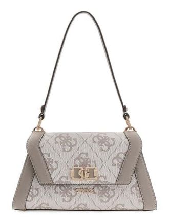 Guess sac &agrave; &eacute;paule bandouli&egrave;re Karnilla Flap Shoulder Bag Dark Taupe Logo