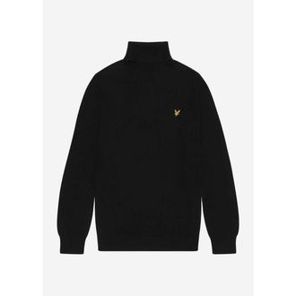 Lyle & Scott Pull à col roulé en coton mérinos - noir de jais