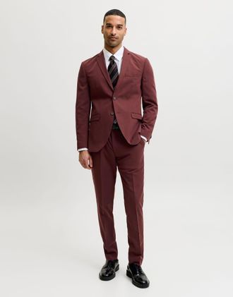 Jack & Jones Franco Super Slim Fit einreihiger Blazer in Lila-Braun