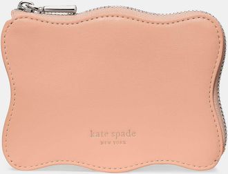 Kate Spade New York Kate Spade Wavy Mini Zip-Kartenetui f&uuml;r Frauen in Helles Cantaloupe | Leder