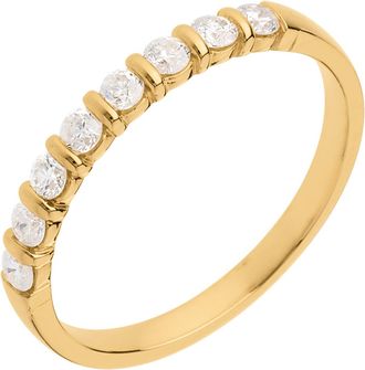 Edenly Trauring semi pavé in Gelbgold - Krappenfassung - 0.3 Karat - 8 Diamanten