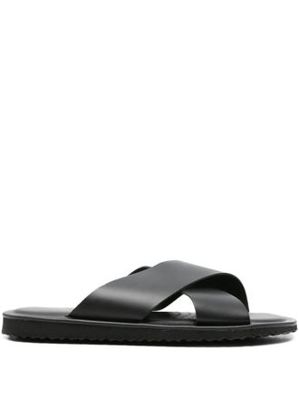 Geox sandales Erice en cuir Sue &agrave; brides crois&eacute;es - Noir