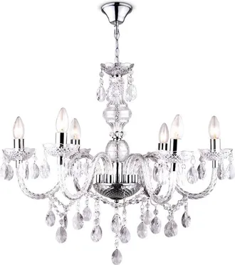 Globo Lighting Lustre plafonnier suspendu luminaire cristal pendule Lustres clair salon éclairage Globo 63116-6