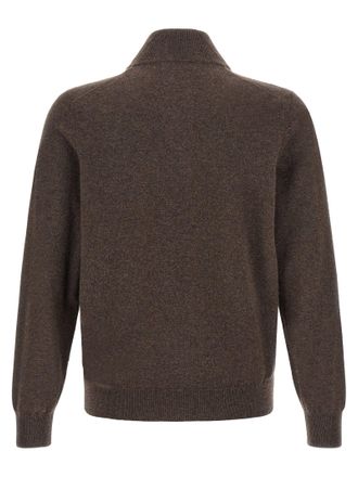 Brunello Cucinelli Half-Zip Cashmere Sweater - Brown