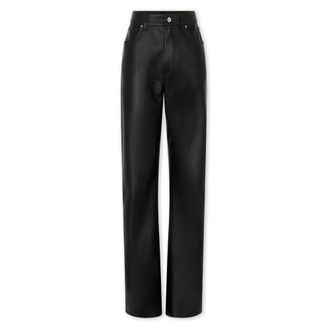 Paco Rabanne Schwarze Leder Flared Hose - - Trousers - Damen - Schwarzk - M
