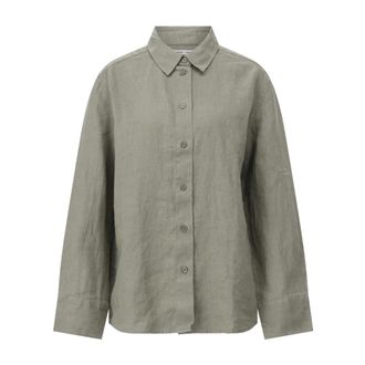 Sams&oslash;e & Sams&oslash;e Leinenbluse mit klassischem Look - - Blouses & Shirts - Damen - Gr&uuml;n - XS