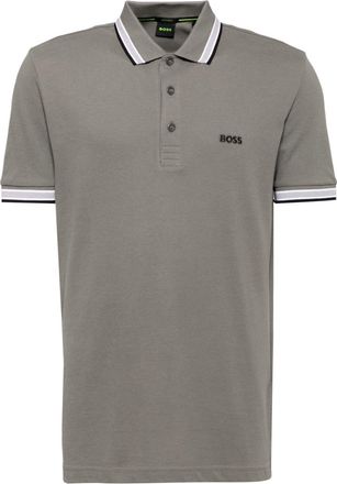 BOSS polo &agrave; logo brod&eacute; - Gris