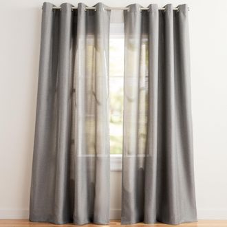 Exclusive Home Exklusive Grommet Top Leinen-Fenstervorhänge, Polyester, Black Pearl, 108 Length