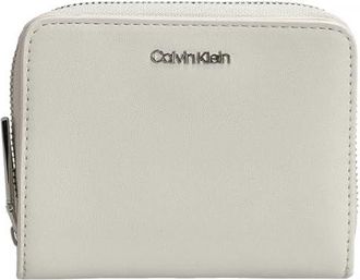 Calvin Klein Womens CK Must Medium Zip Around Wallet K60K611937, Beige (Chalk), OS