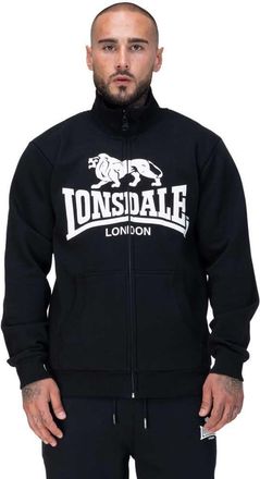 Lonsdale Herren Sweatjacke mit Rei&szlig;verschluss Normale Passform BLENCARN, Black/White, L