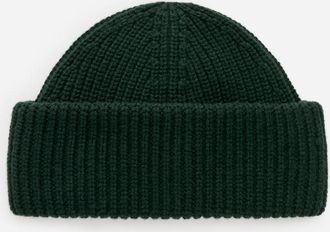 Arket Wollbeanie Mit Doppeltem Umschlag -Gr&uuml;n