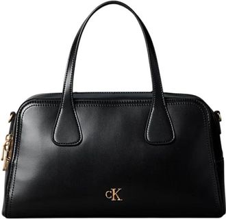 Calvin Klein Hardware Monogram Bowling Bag - - Bags - Damen - Schwarzk - ONE SIZE
