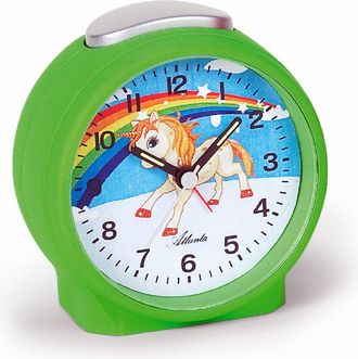 Atlanta Mocassin Wecker, Kunststoff, gr&uuml;n, 9.5 cm