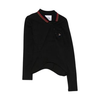 Vivienne Westwood Asymmetrisches Poloshirt mit Orb-Stickerei - - Tops - Damen - Schwarzk - L