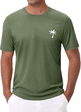 Generic T-shirt décontracté élégant à manches courtes pour homme - Col rond - Léger - Séchage rapide - Pour le sport et la course à pied, vert menthe, 3XL