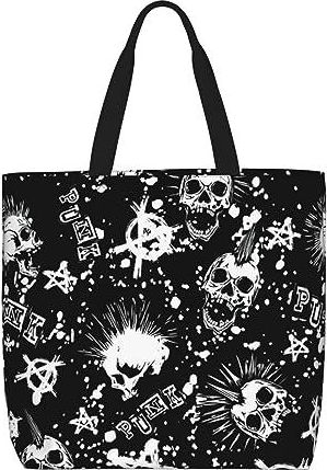 Generic Cr&acirc;ne Punk Blanc Sac Fourre-Tout R&eacute;utilisable Tote Bag Imperm&eacute;able Sac Courses Pour Universit&eacute; Gym Quotidienne