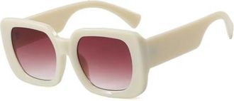 Generic Lunettes De Soleil Élégantes À Monture Carrée For Hommes Et Femmes, Idéales For Les Voyages En Plein Air, La Plage Ou Les Photos(Red)