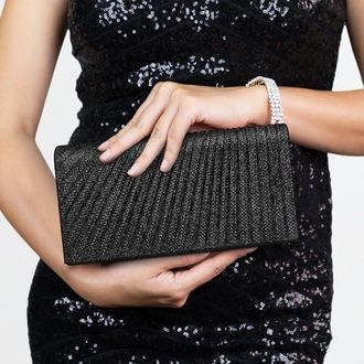 Yarnow Embrayage de f&ecirc;te sequins evening bags embrayage scintillant sac de soir&eacute;e Black