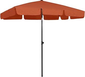 vidaXL Parasol de Plage Abri de Soleil Parasol de Jardin Parasol de Patio Terrasse Ext&eacute;rieur Anti-UV Anti-d&eacute;coloration Terre Cuite 200x125 cm