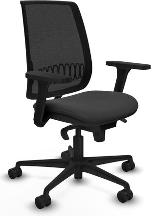 Piqueras y Crespo Ergonomischer Stuhl mit 3D-Armen, h&ouml;henverstellbare Lendenwirbelst&uuml;tze. Ausgestattet mit 5 Positionen und eingespritztem Schaumstoff. 65 mm Nylon-Roll