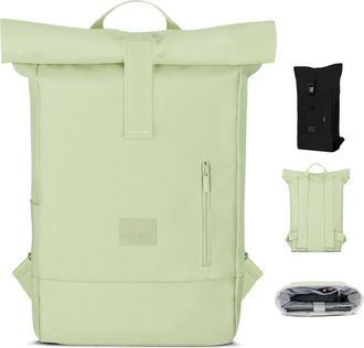 Johnny Urban Rucksack Damen & Herren Gr&uuml;n - Robin Medium - Rolltop Mit Laptopfach f&uuml;r Uni Business Fahrrad - 15L - Nachhaltig - Wasserabweisend