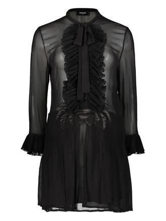 Dsquared2 robe courte à volants - Noir